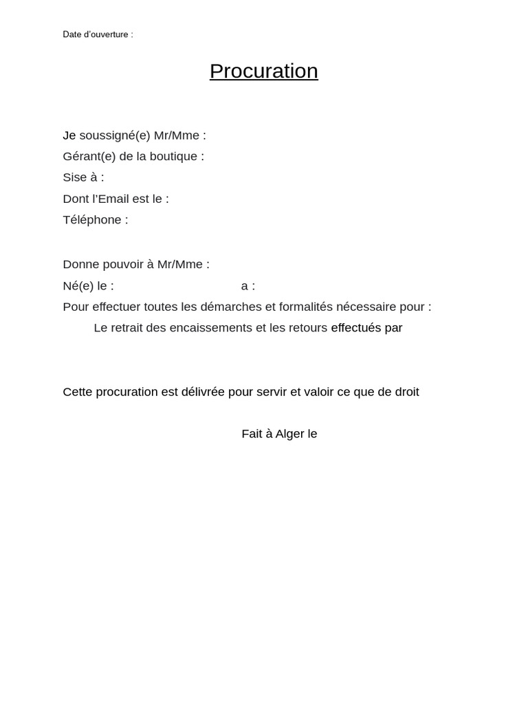Procuration | PDF