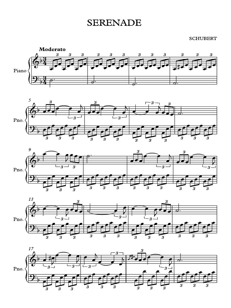 SCHUBERT SERENADA Versión Fácil | PDF