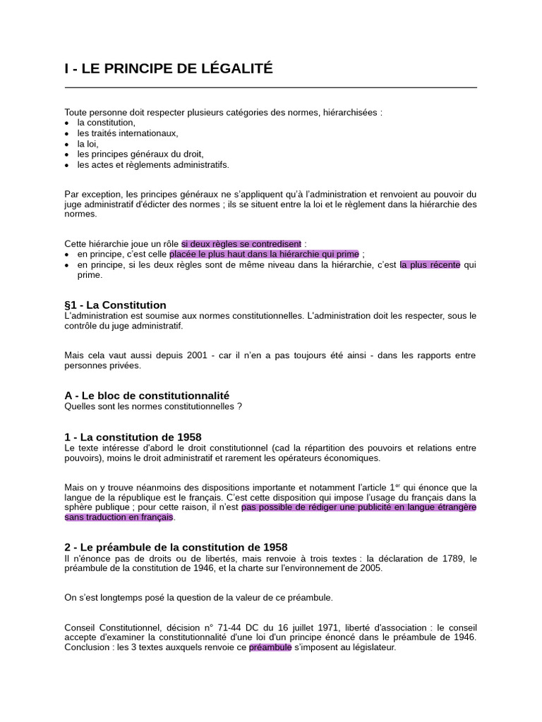 01 - Le Principe de Legalite | PDF