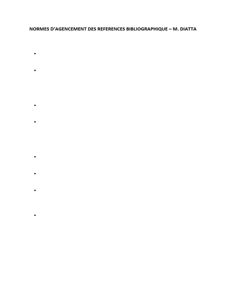 Normes Agencement de References Bibliographiques | PDF