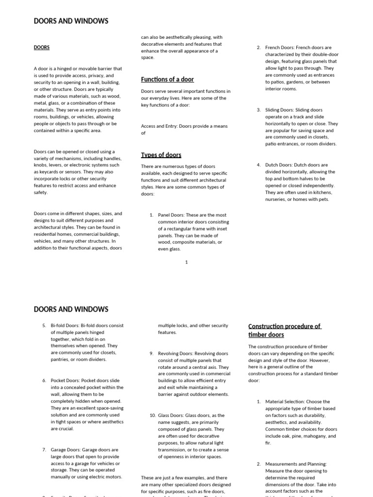 Doors and Windows GBC 3 | PDF