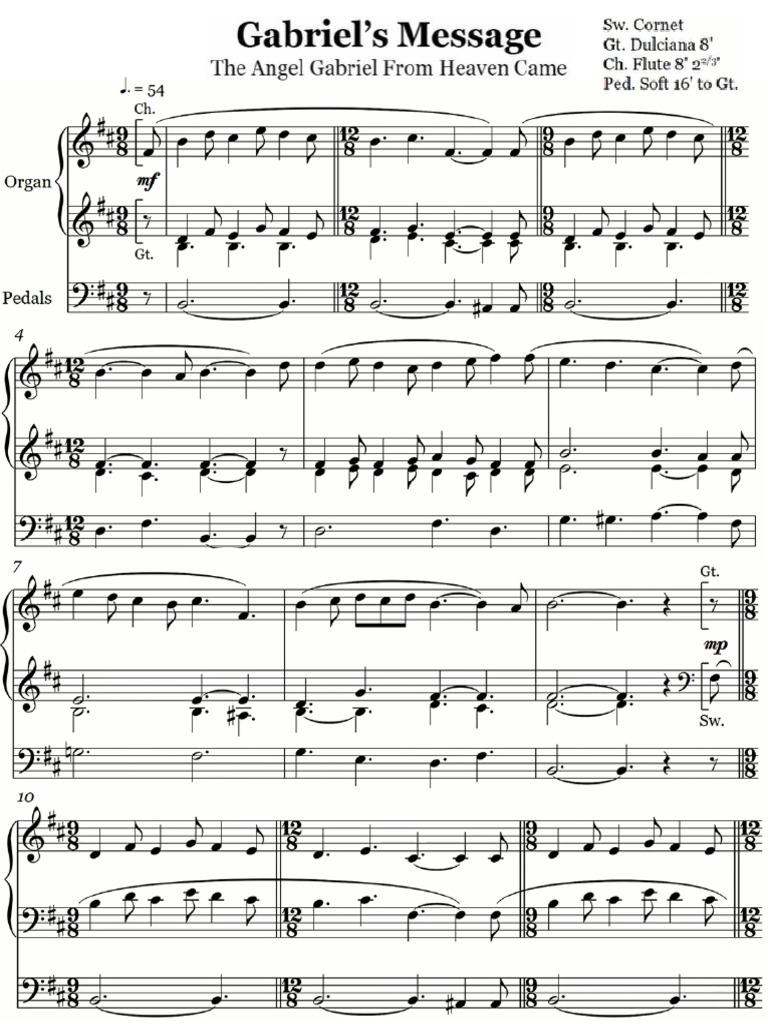 The Angel Gabriel From Heaven Came (Gabriel's Message) | PDF