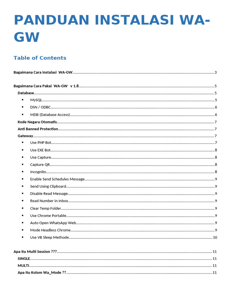 Panduan Instalasi WA-GW | PDF