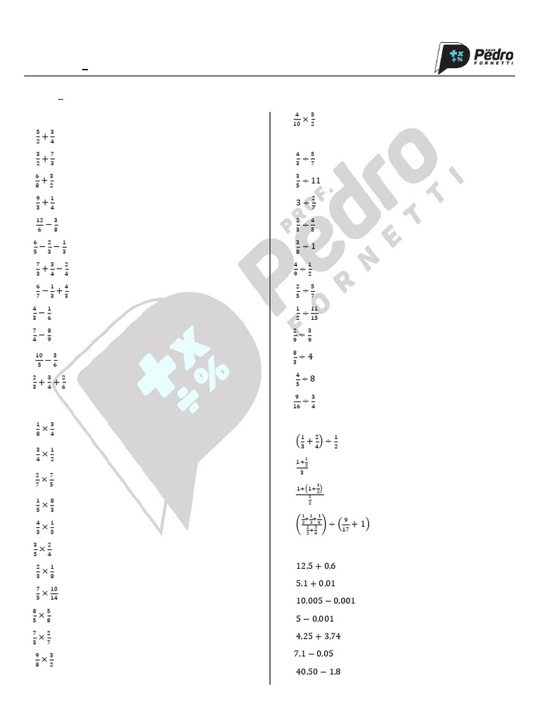 Lista 0 - Mat. Básica | PDF