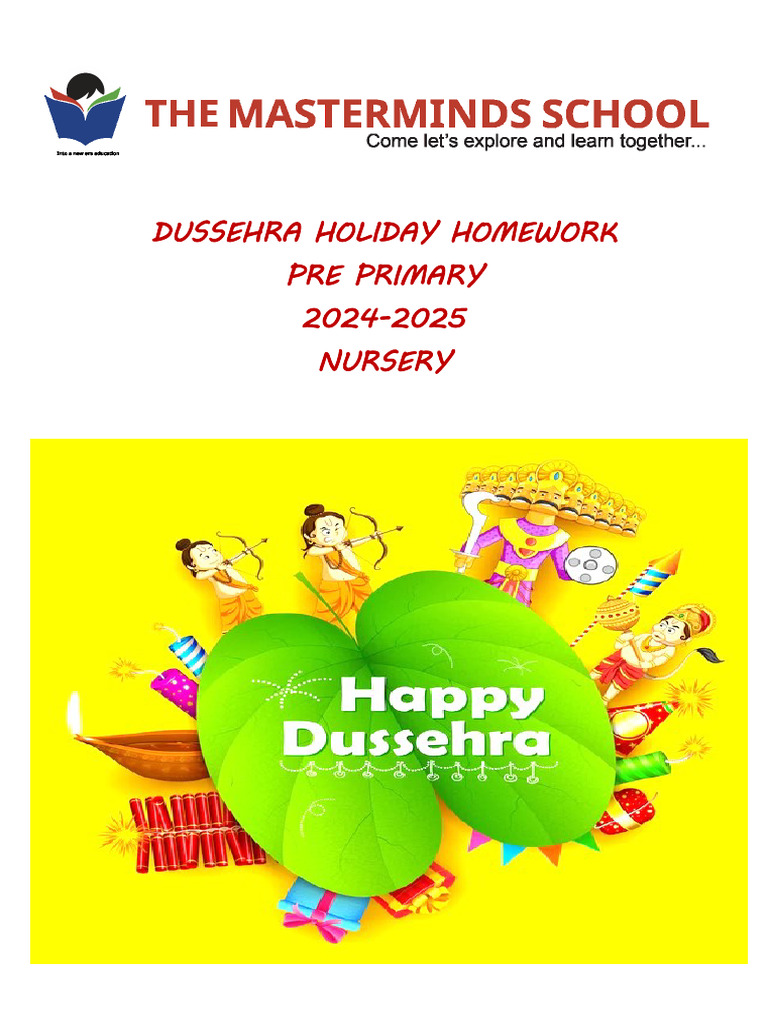 Dussehra Holiday Homework Nursery | PDF