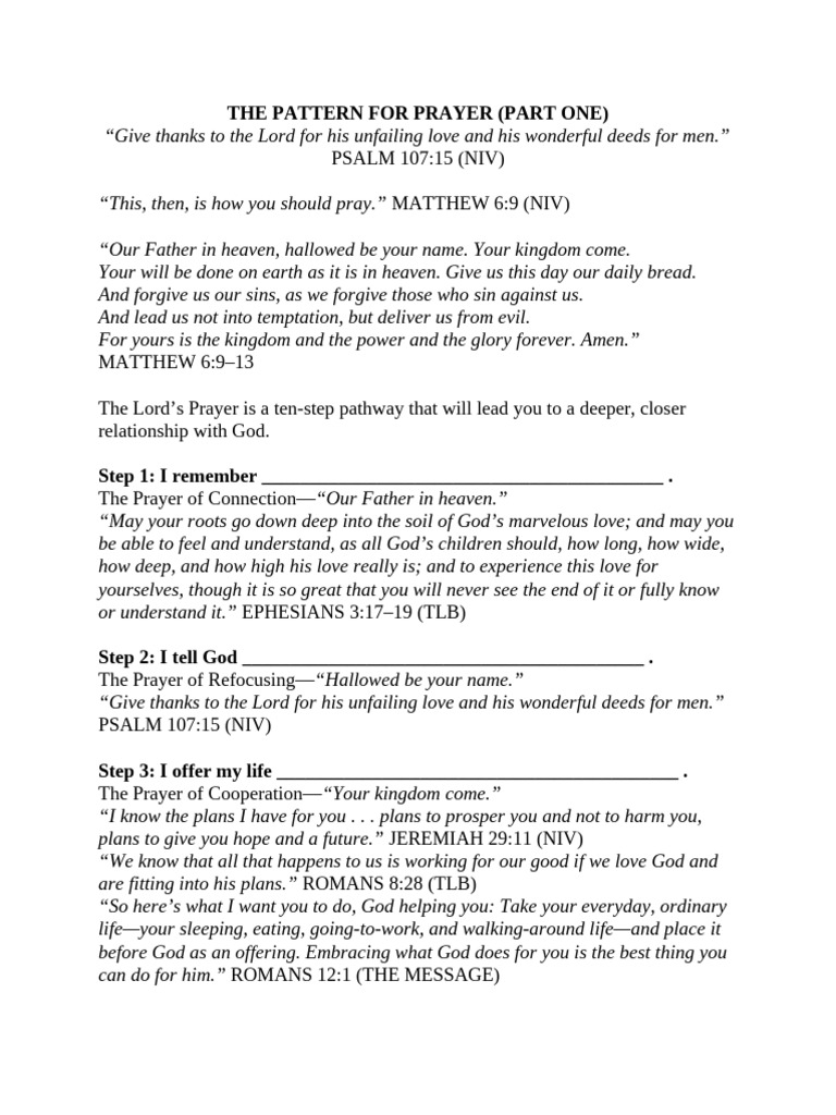 Lesson 3 The Pattern For Prayer Part One | PDF