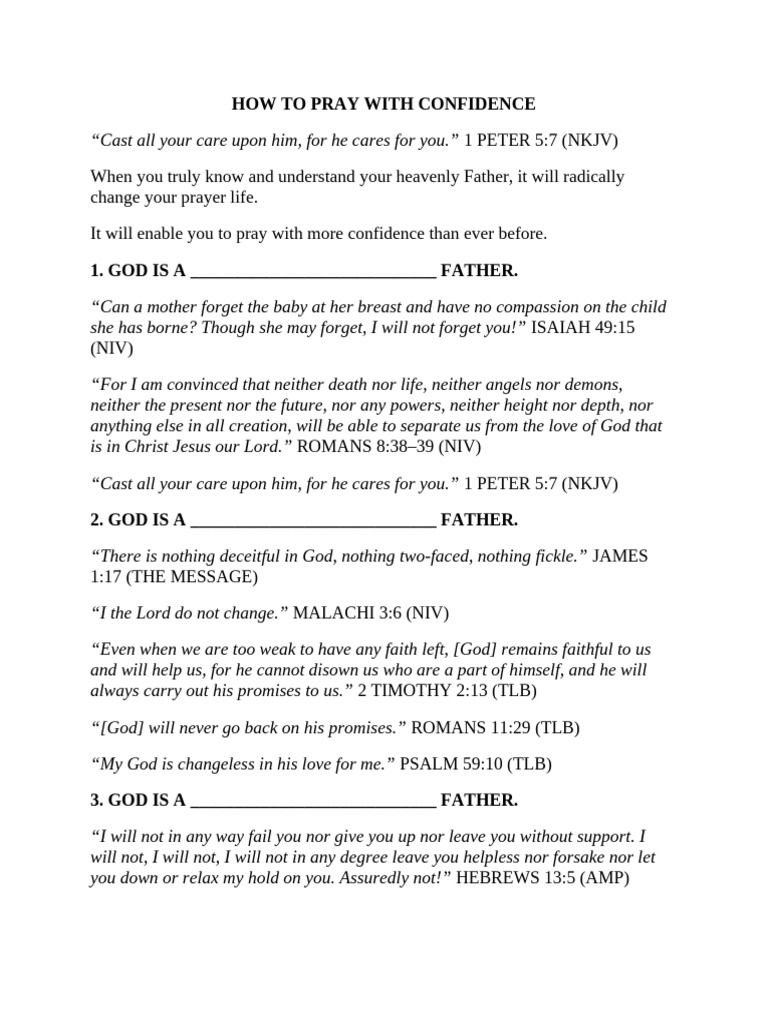 Lesson 2 How To Pray With Confidence | PDF
