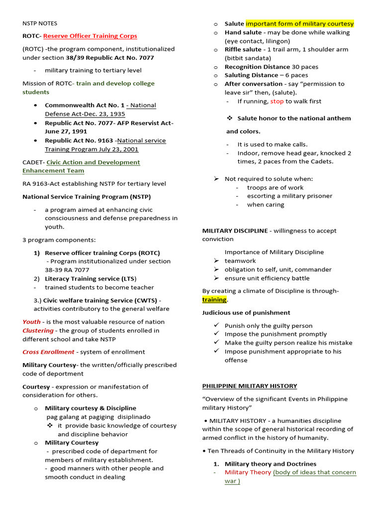 NSTP Notes | PDF