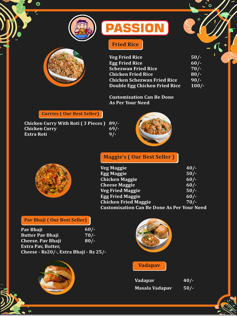 Passion Menu Cards | PDF