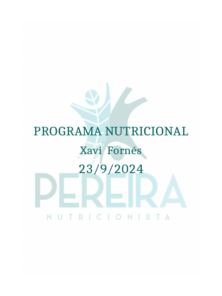 Programa Nutricional Xavi Ovovegeta | PDF | Vegetales | ensalada
