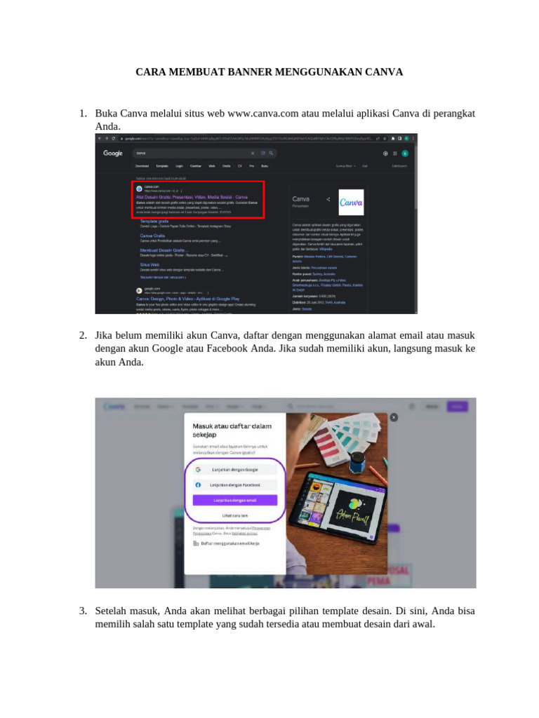 Cara Membuat Banner Menggunakan Canva | PDF