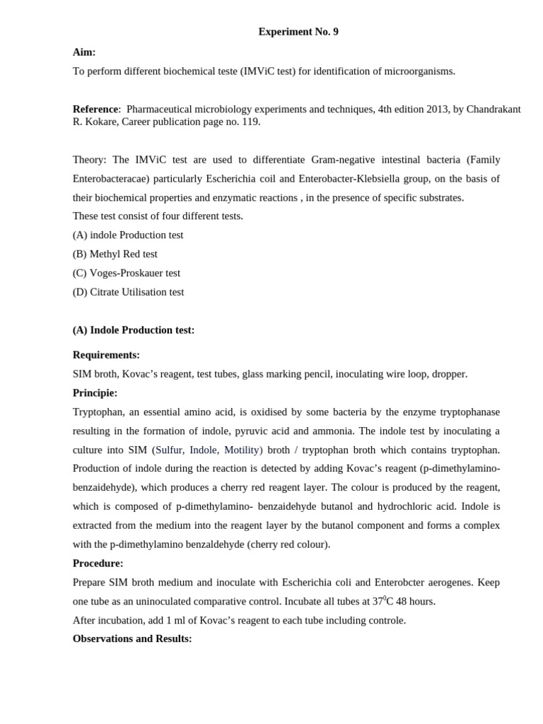 Experiment No. 9 PHARMACEUTICAL MICROBIOLOGY | PDF