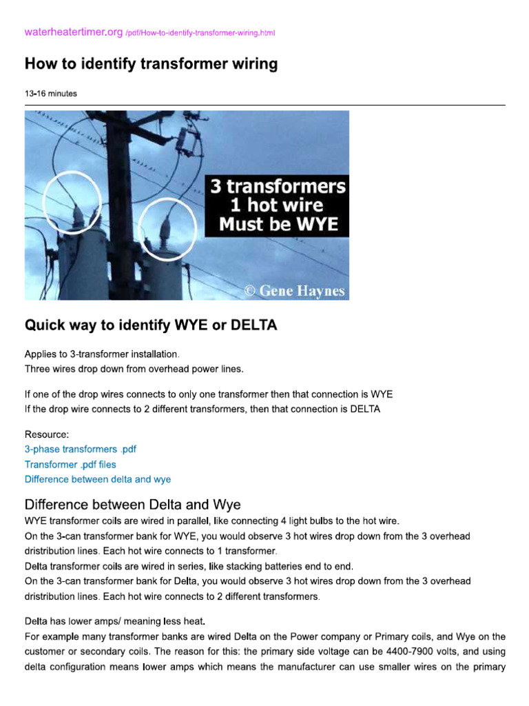 How To Identify Transformer Wiring | PDF