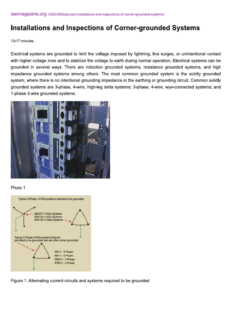 Installations and Inspections of Corner-Grounded System | PDF