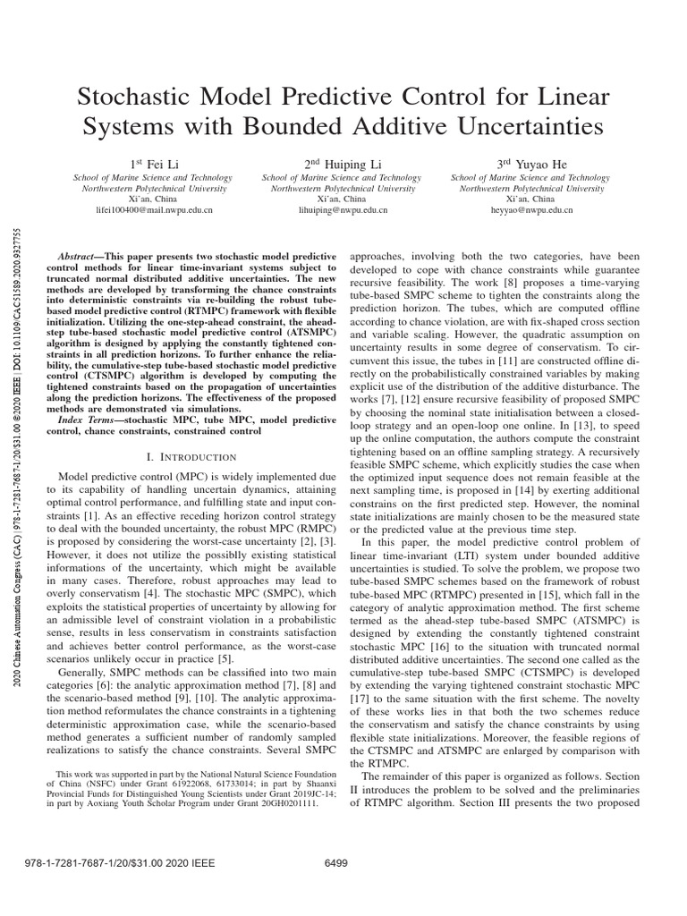 Stochastic Model Predictive Control For Linear Systems With Bounded