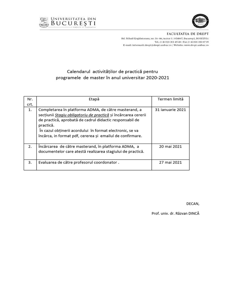 Calendar Practica Master 2020-2021 | PDF