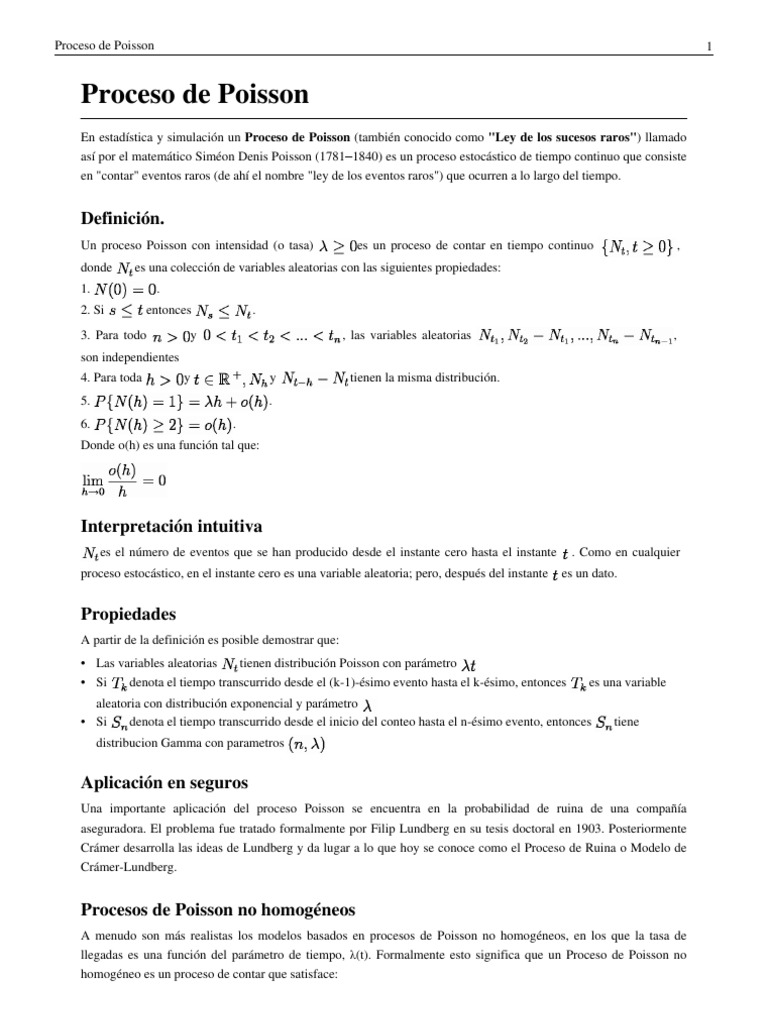 Proceso de Poisson | PDF | Análisis matemático | Análisis