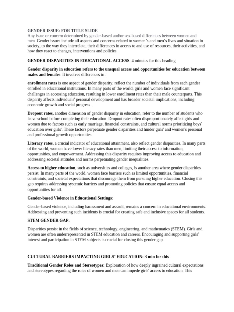 Gender Issue | PDF