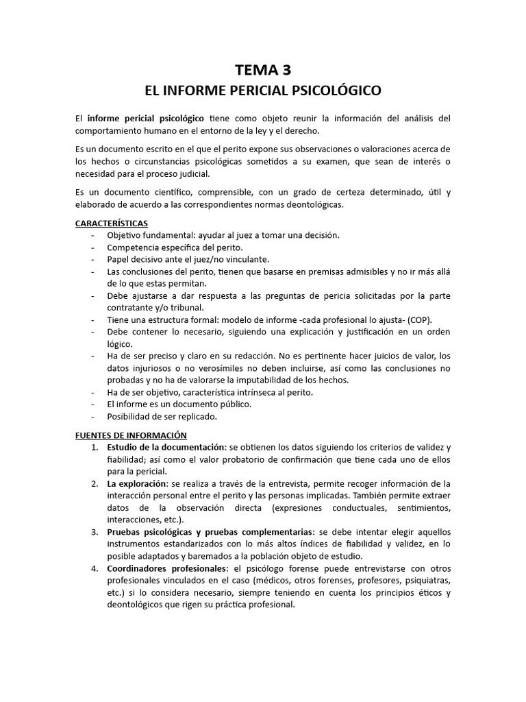 tema-3-el-informe-pericial-psicologico-20202021 | PDF