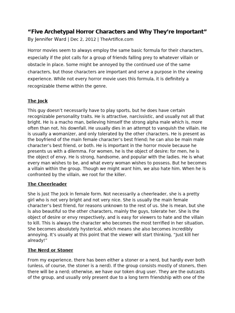 Horror Archetypes Explained | PDF