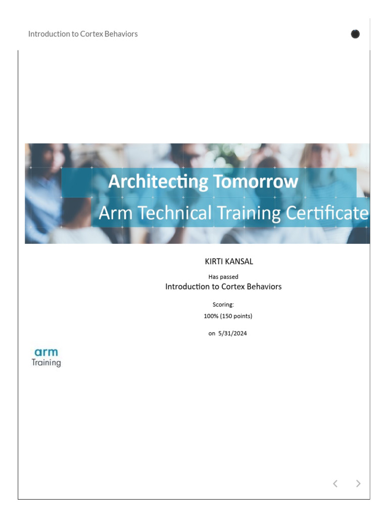 Arm Introduction To Cortex Behaviors | PDF