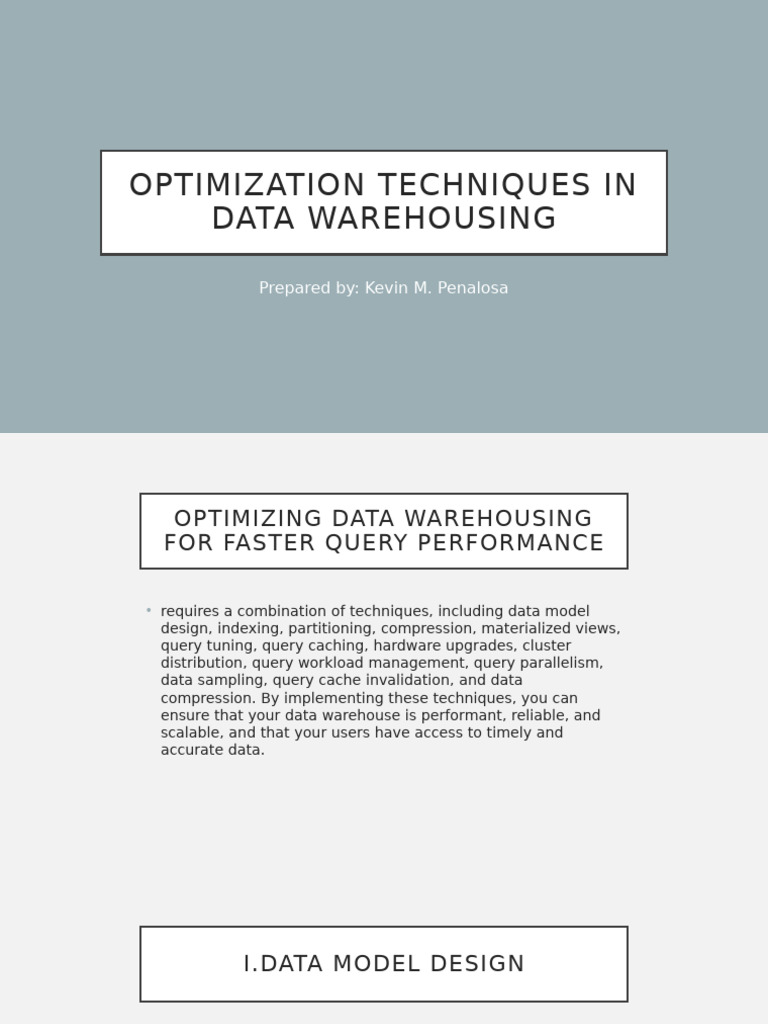 Optimization Techniques in Data Warehousing | PDF | Data Warehouse | Database Index