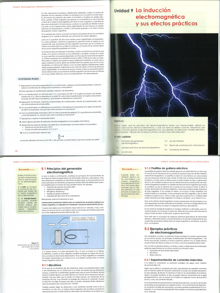 Ud - 9 - La Inducción Electromagnética y Sus Aplicaciones Prácticas | PDF