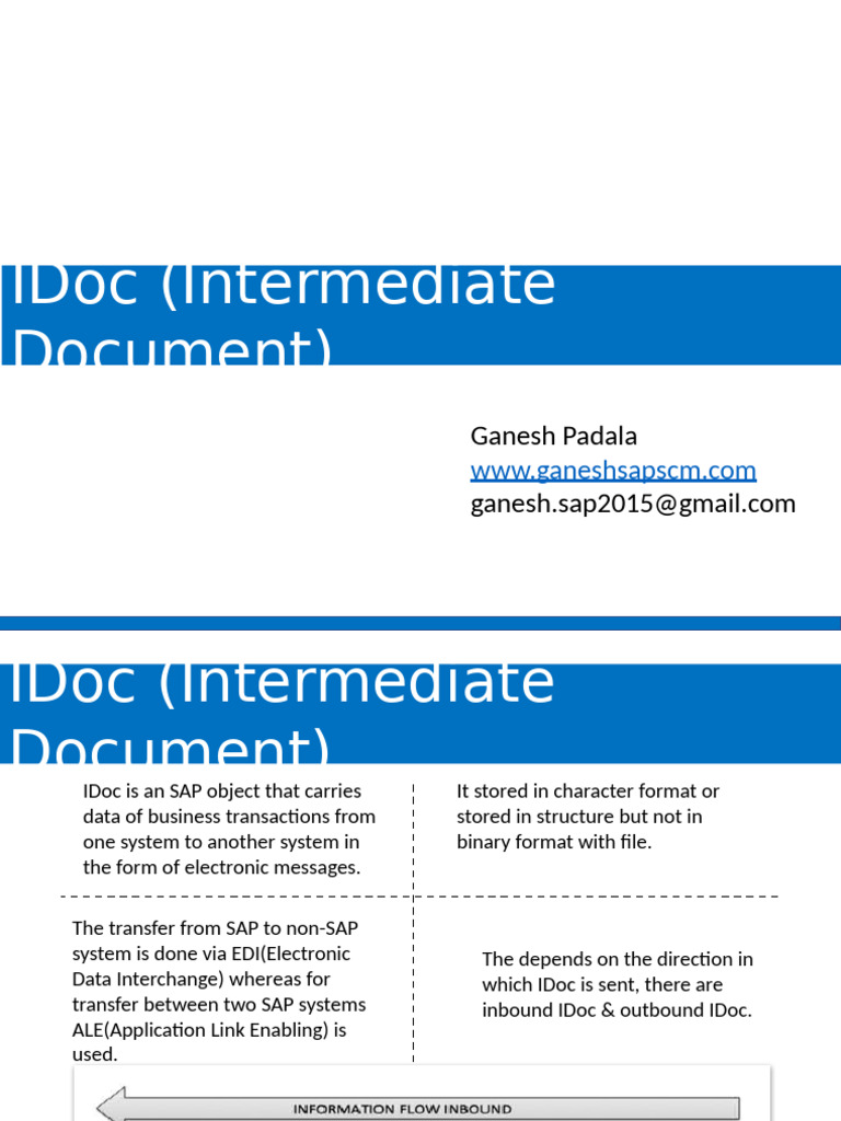 SAP IDoc Overview and Outbound IDoc | PDF
