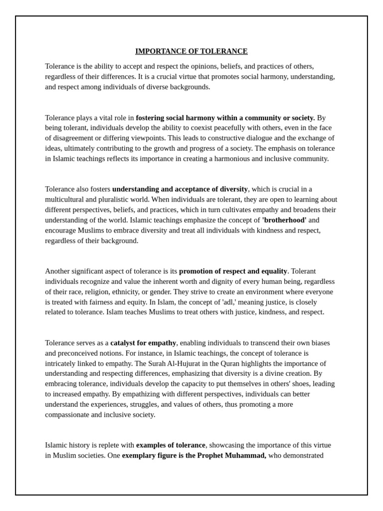 Importance of Tolerance | PDF