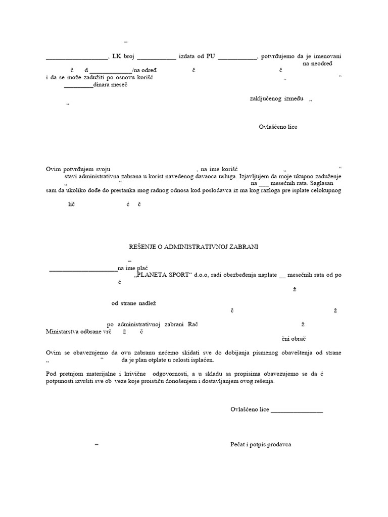 Administravna Zabrana Vojska - Eplaneta 2023 | PDF