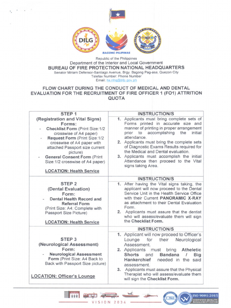 BFP Medical and Dental Evaluation Forms | PDF