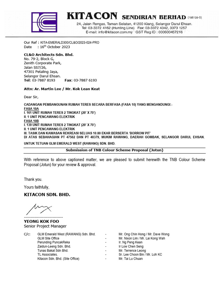024 - TNB Colour Scheme Proposal (Jotun) | PDF