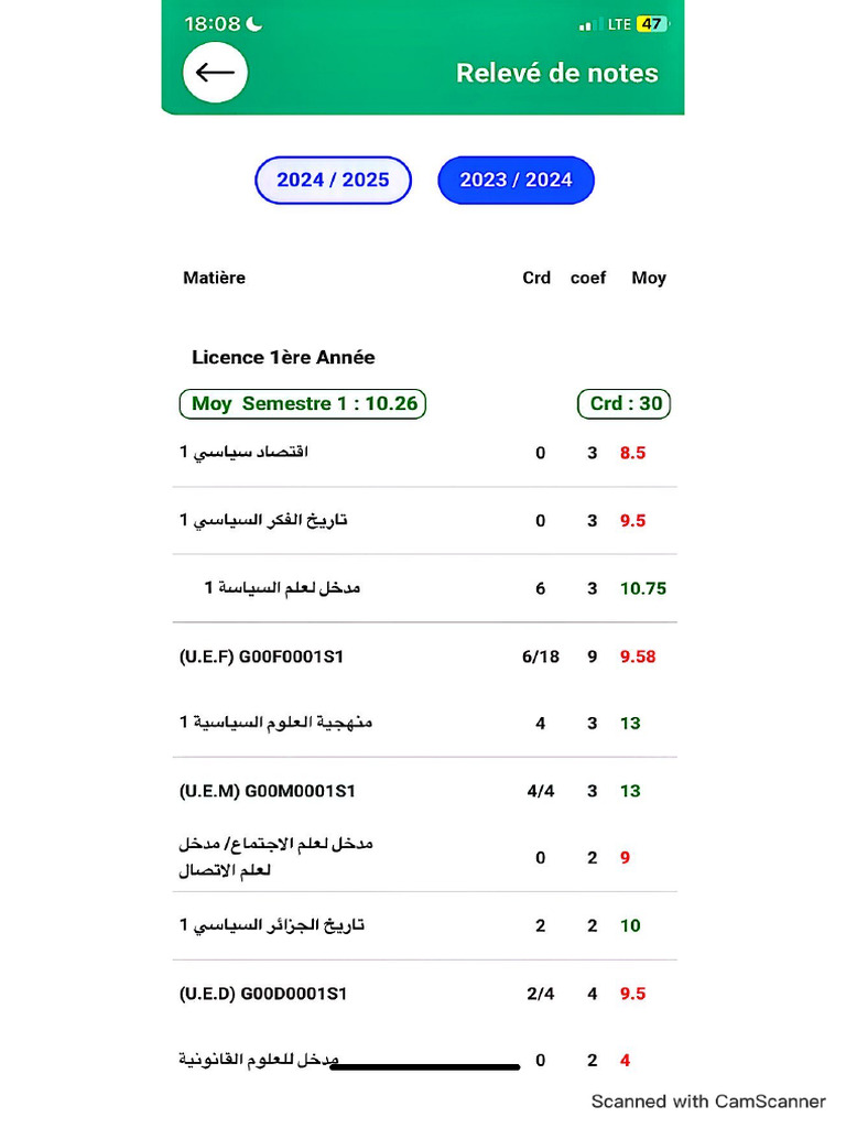 Releve de Note | PDF