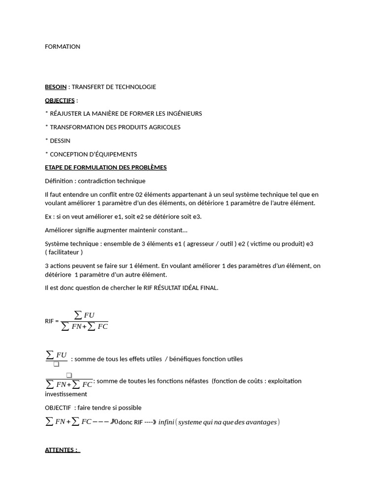Document Triz Formation | PDF