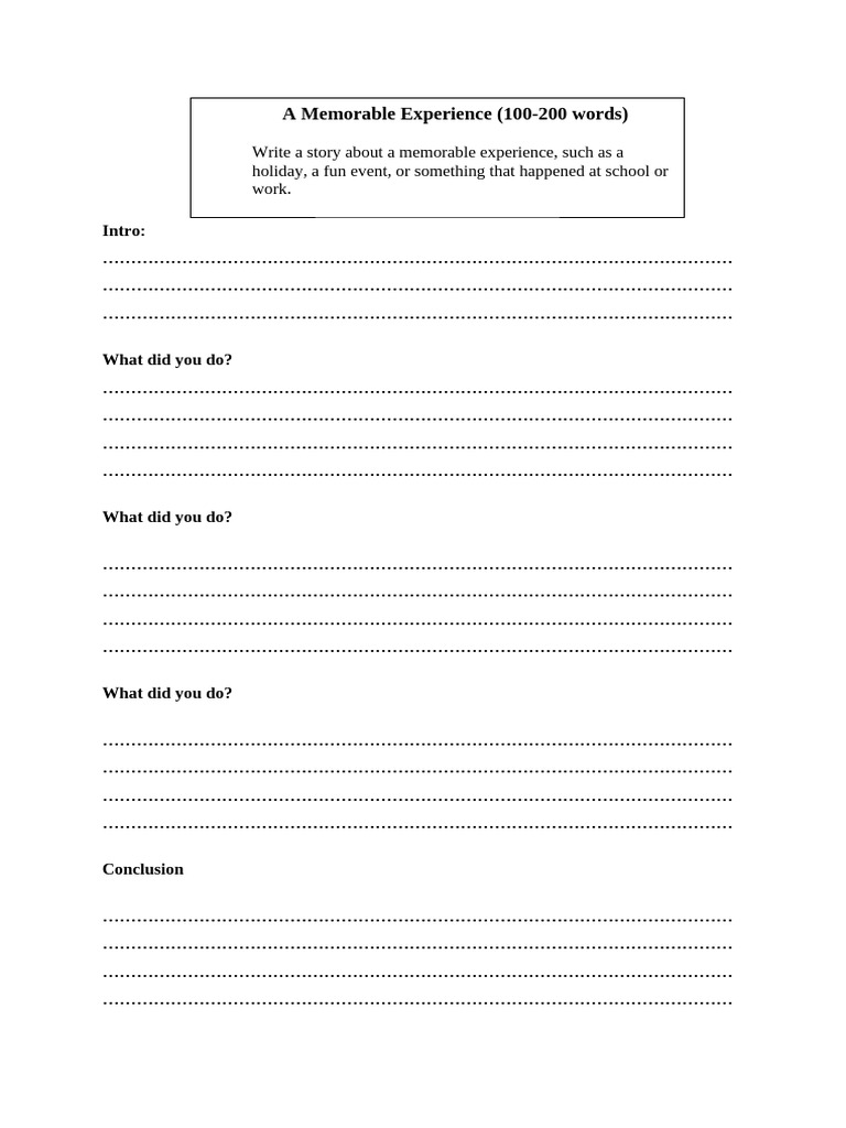 Memorable Experience | PDF