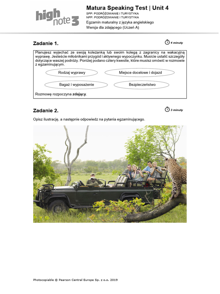 HighNote3 U4 Matura Speaking Test Student A | PDF