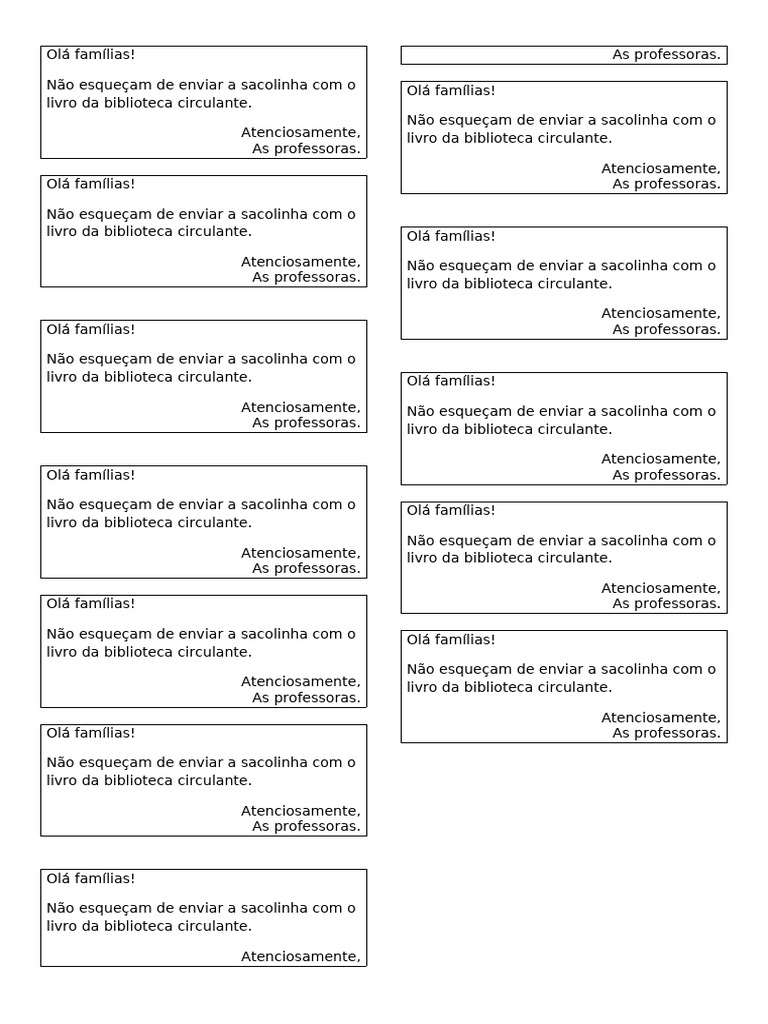 Bilhete 7J Biblioteca Circulante | PDF