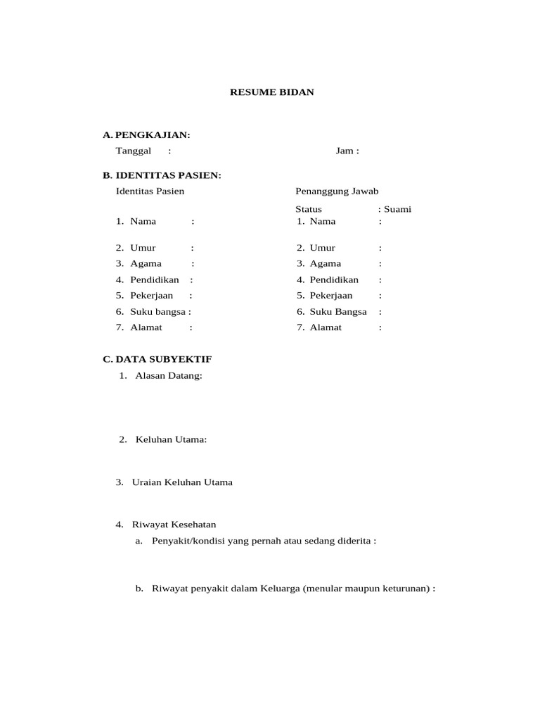 Resume Bidan Ibu | PDF