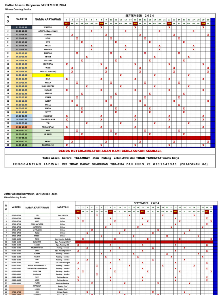 Absensi Sept 2024 REV-3 | PDF Absensi Sept 2024 REV-3 | PDF