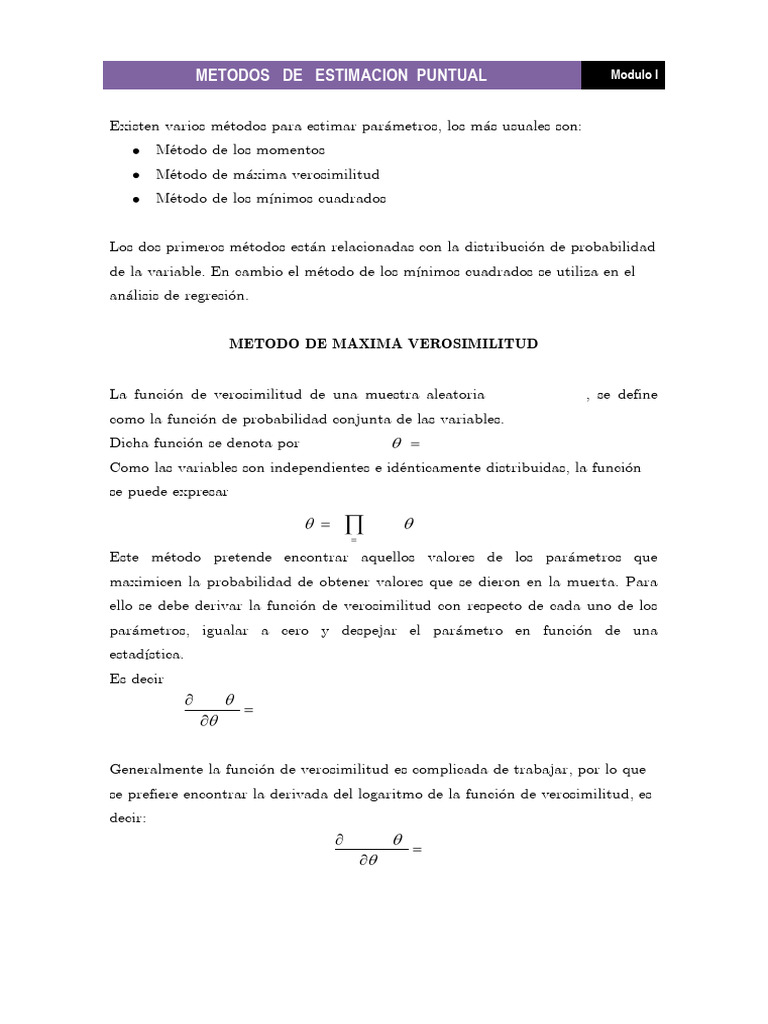 metodo de max verosimilitud | PDF