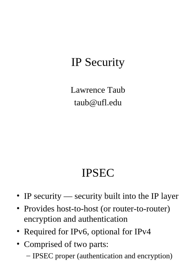 Taub IPsec | PDF