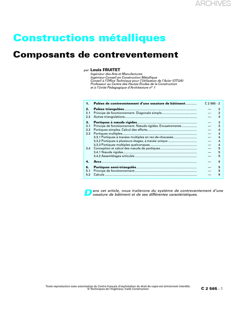 Composants de contreventement métallique | PDF | Flambage | Résistance ...