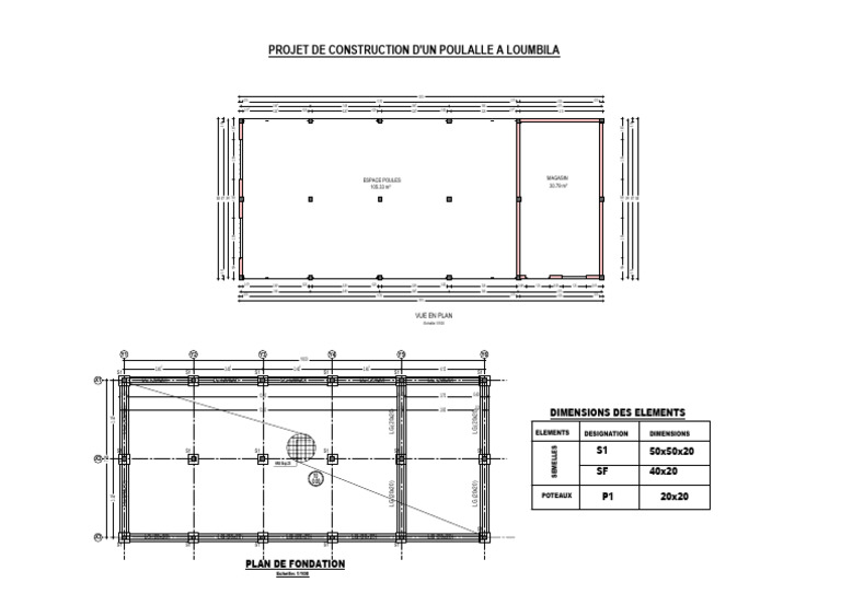 Plans de Niveau Te Plan de Fondation_4 | PDF