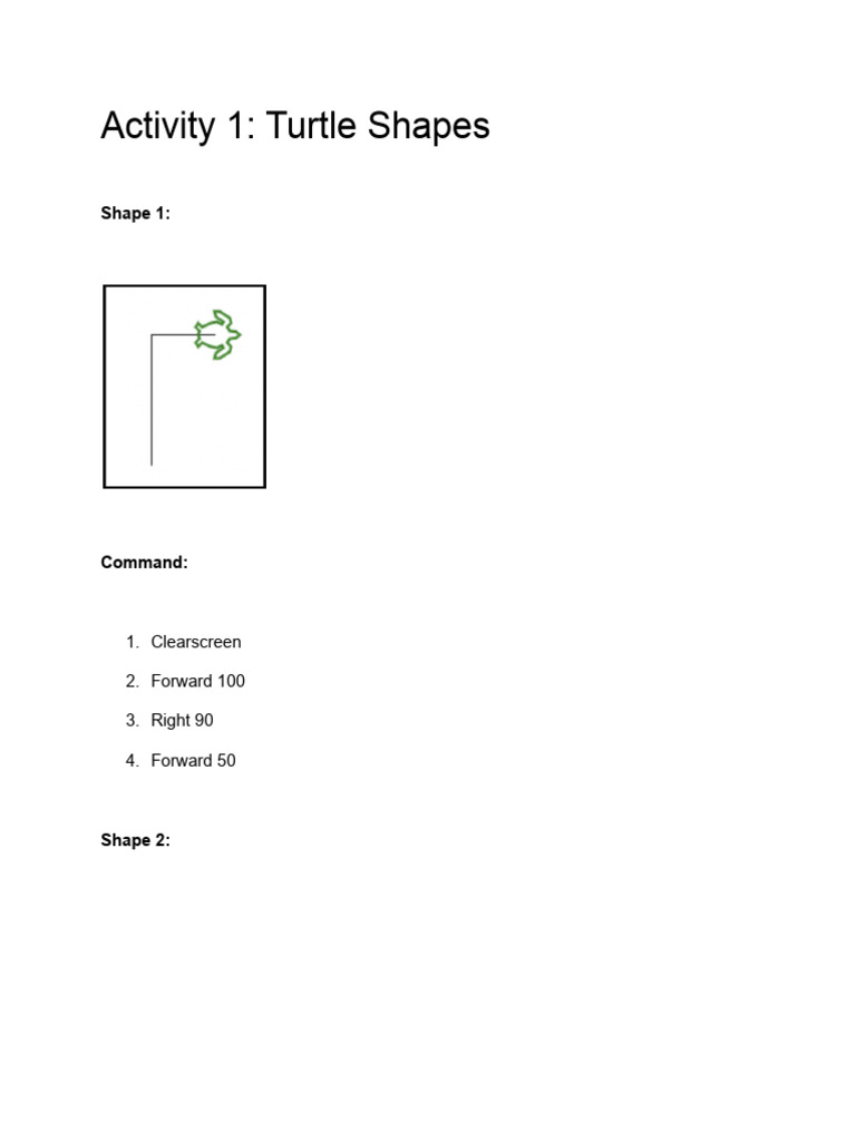 Activity 1_ Turtle Shapes | PDF