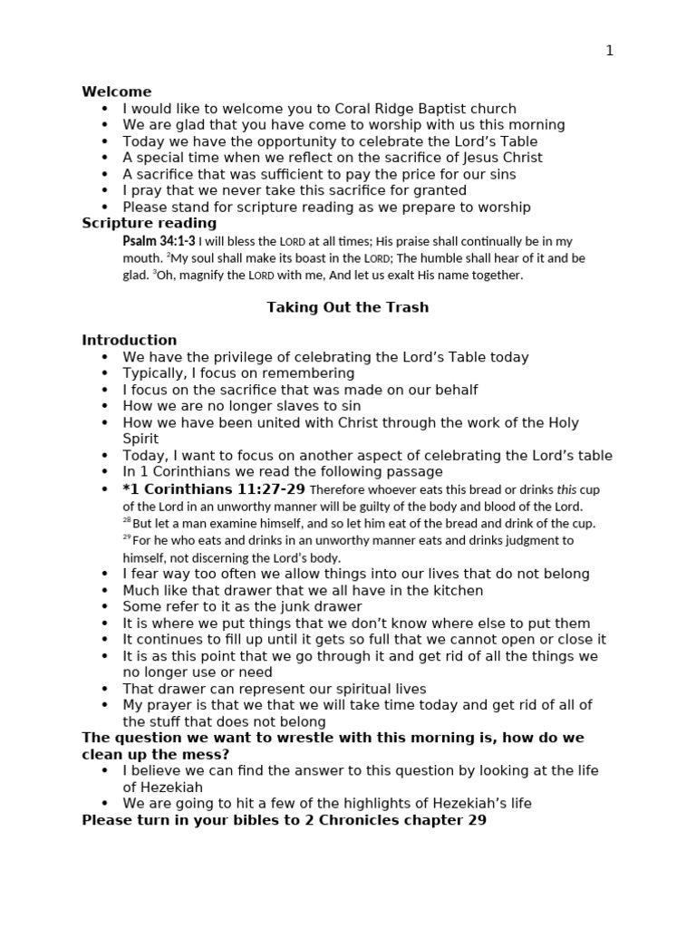 2024-07-14 Taking Out the Trash | PDF