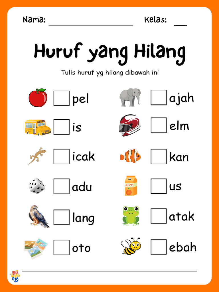 Melengkapi Huruf Pada Gambar | PDF