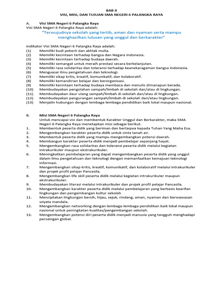 Bab II Visi Misi | PDF