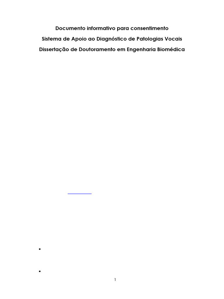 Documento Informativo para Consentimento - Controlo | PDF