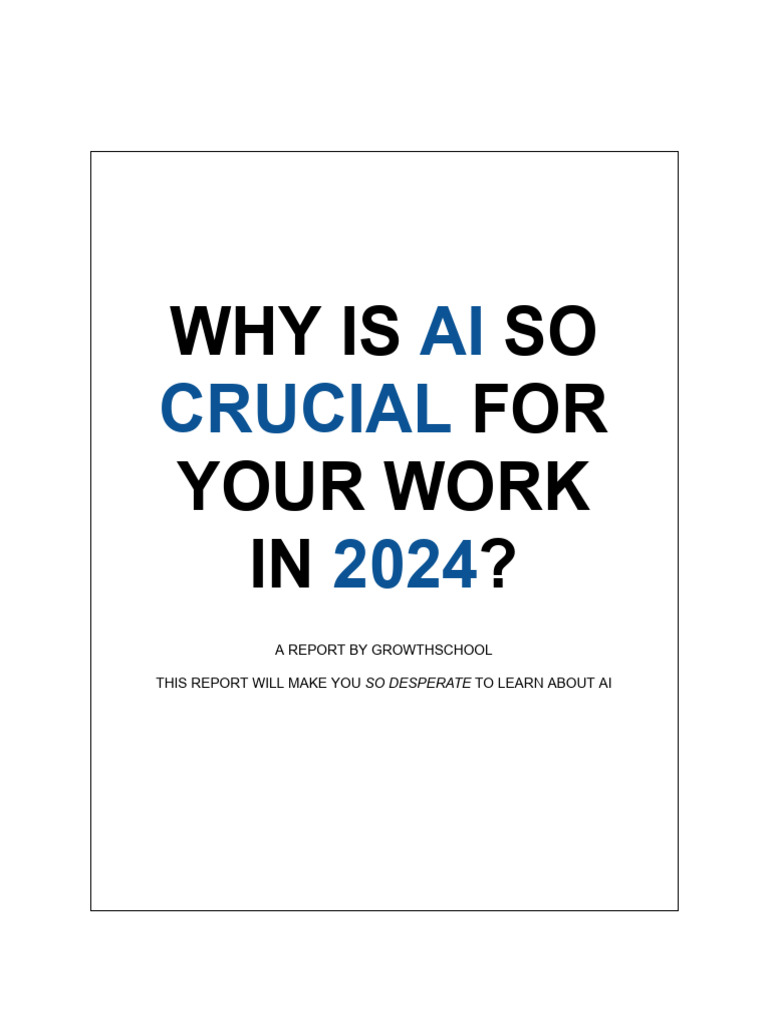 Why You Need To Learn AI in 2024 | PDF