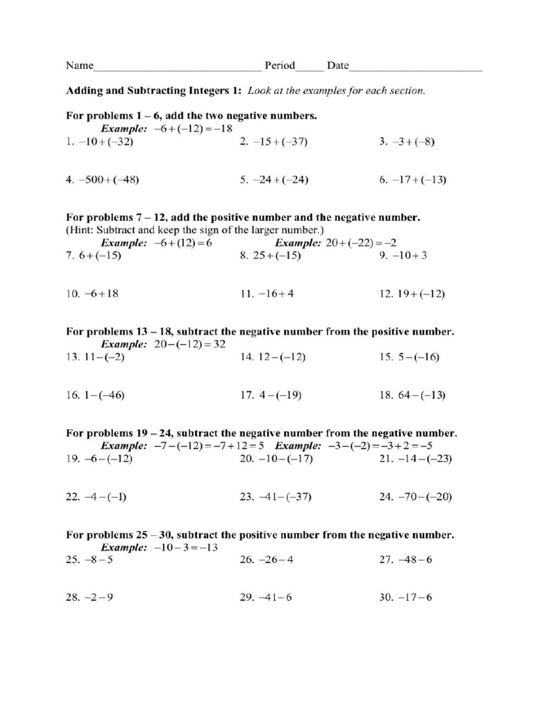 Grade 7 Maths Revision Worksheets | PDF